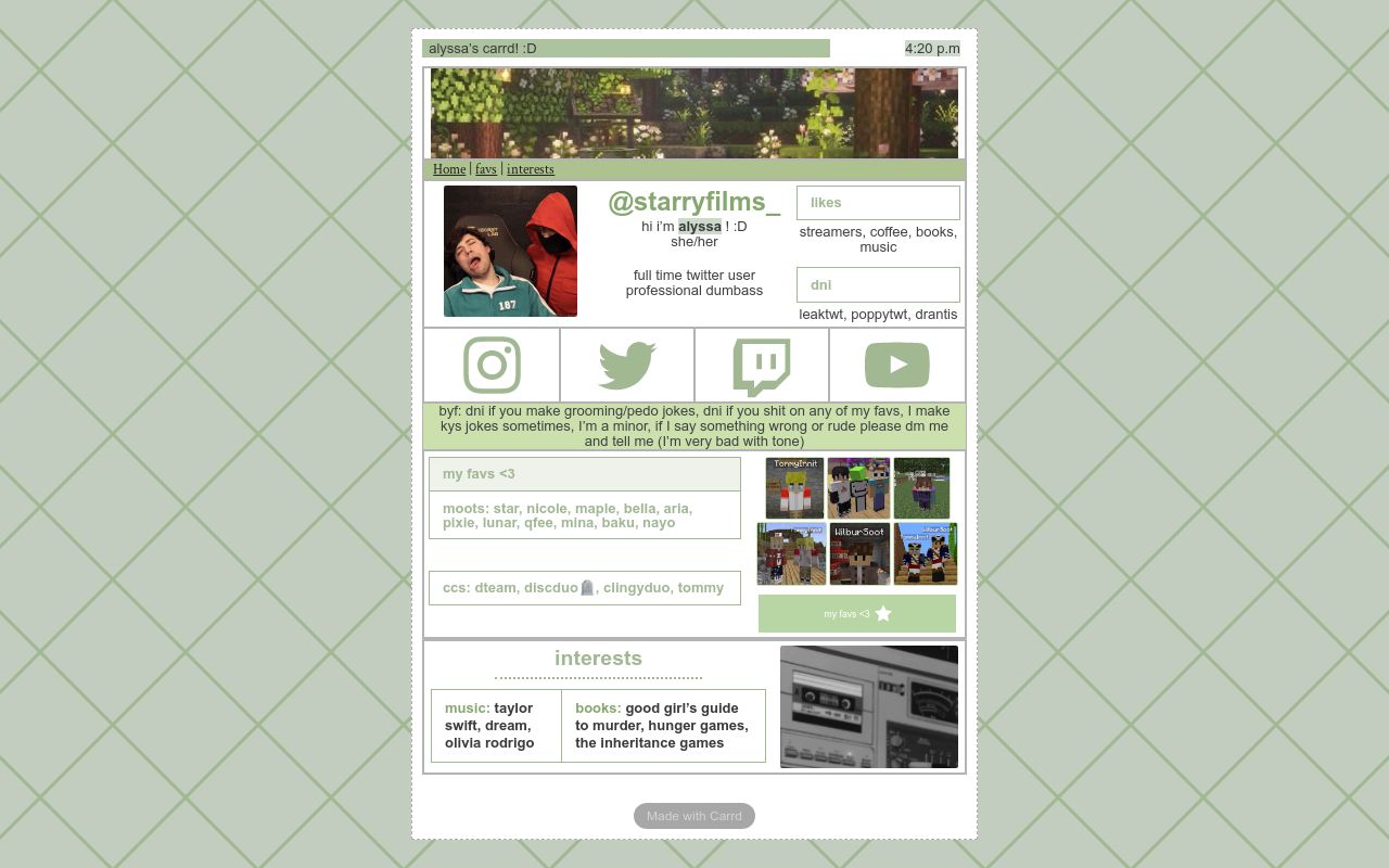Alyssa’s carrd :D